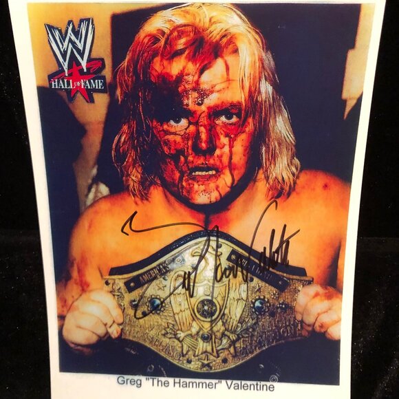 Art | Greg The Hammer Valentine Signed 8x1 Photo Photograph Wwf Wwe Nwa ...